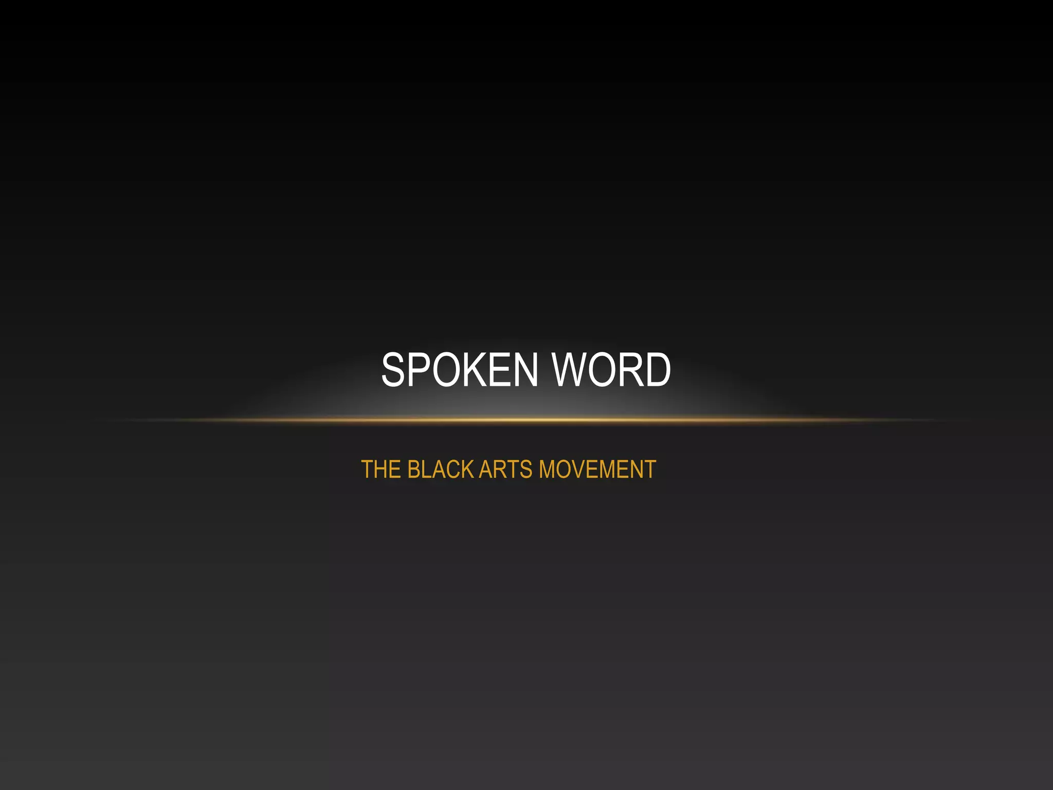 Spoken word presentation | PPT