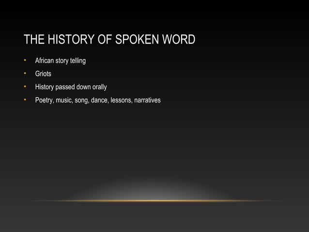 Spoken word presentation | PPT