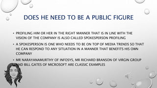 Spokesperson profiling in PR | PPTX