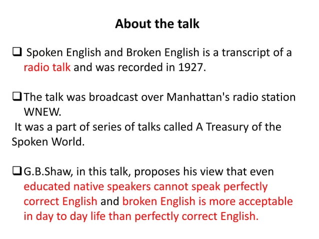 Spoken English, Broken English | PPTX