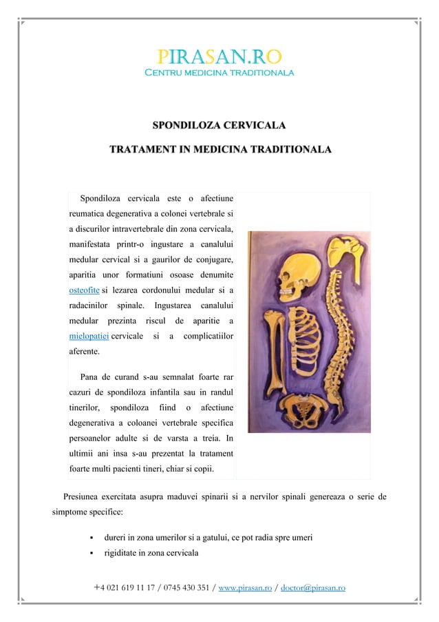 Spondiloza cervicala | PDF