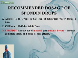 Spondin ppt | PPTX | Herbs and Supplements | Alternative Medicine