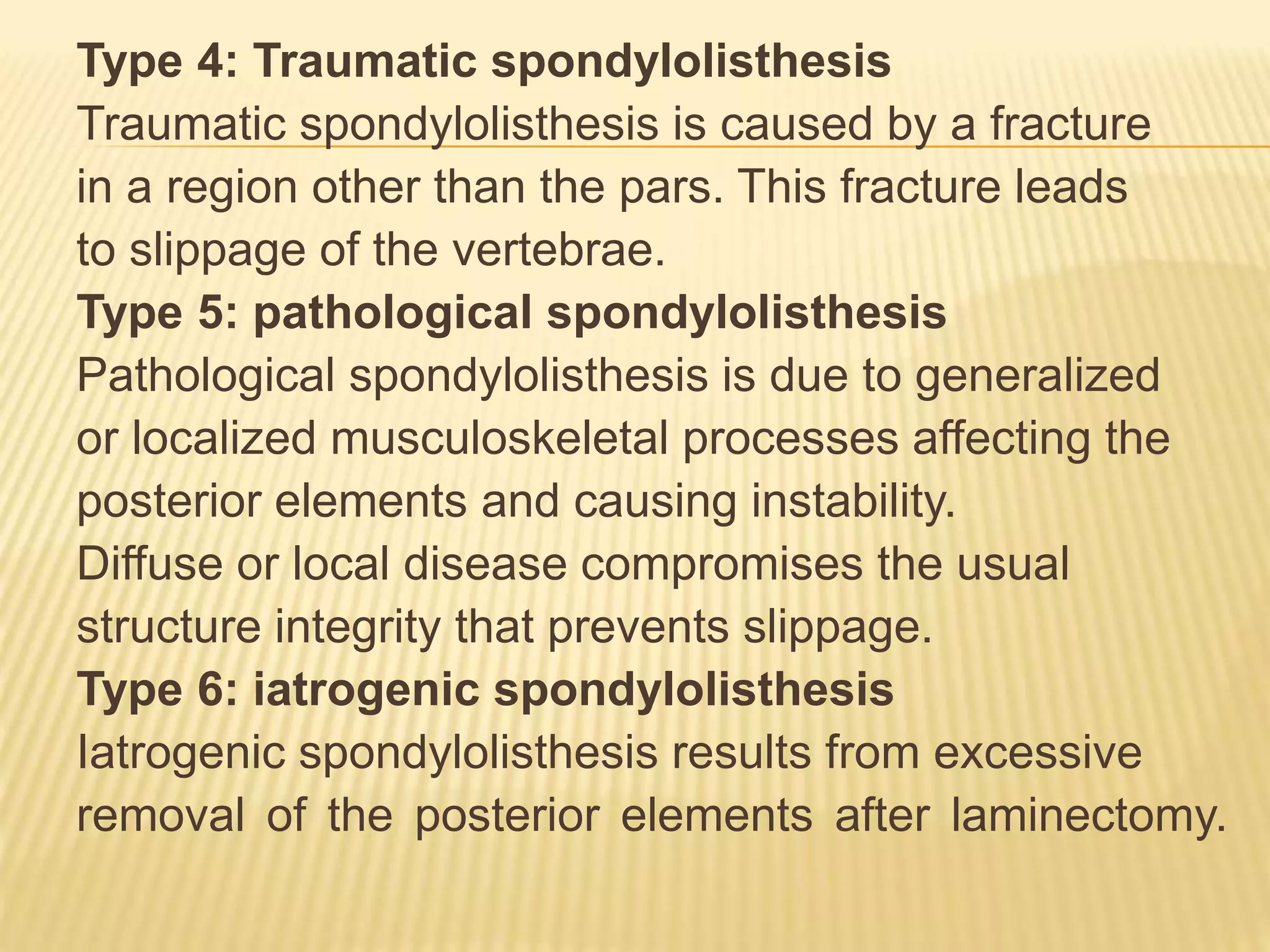 Spondylisthesis by dr venkata rama krishnaiah vapms cop | PPTX