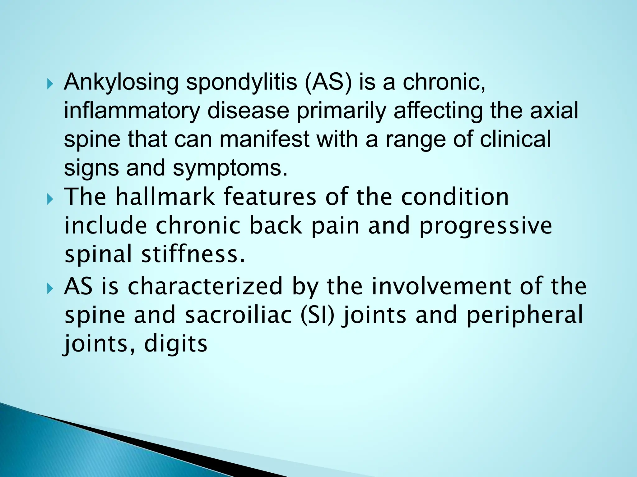 Ankylosing Spondylitis PPT pharmacotherapeutics II | PPTX