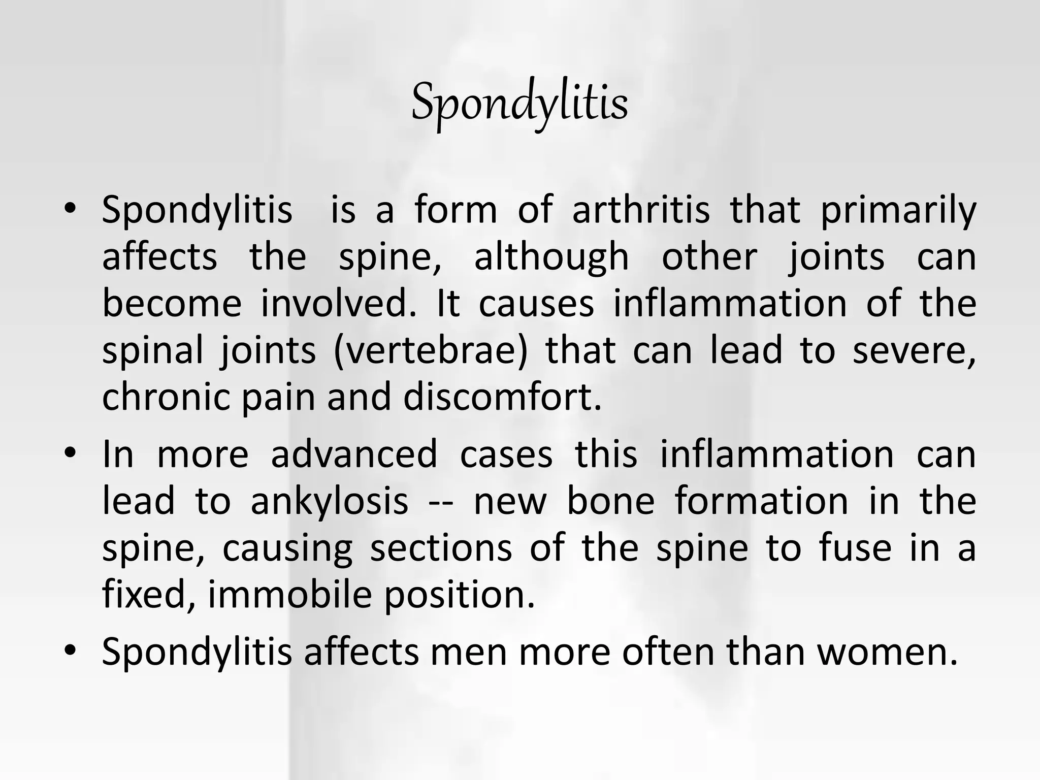 Spondylitis and It's Pharmacotherapy | PPTX