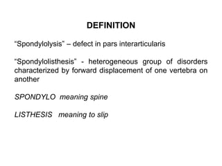 Spondylolisthesis | PPTX