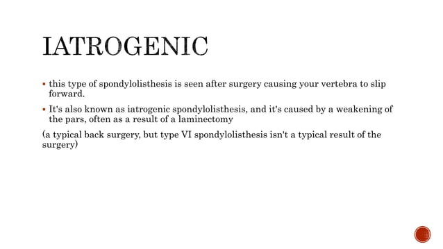 Spondylolisthesis in adults and children | PPT