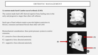 SPONDYLOLYSIS- SPINAL ORTHOTIC MANAGEMENT | PPTX