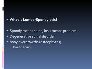 Spondylosis | PPT