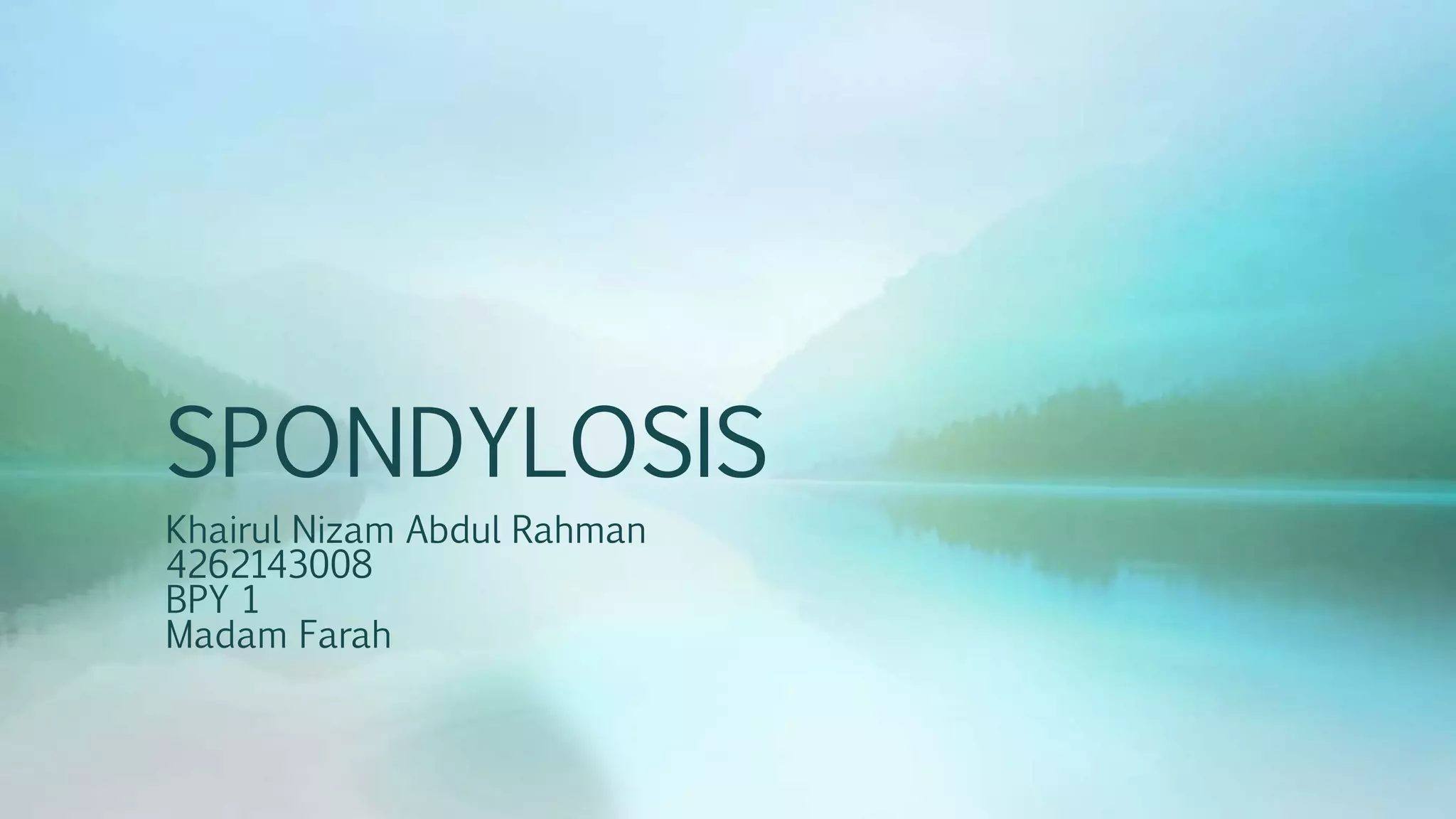 Spondylosis | PPTX