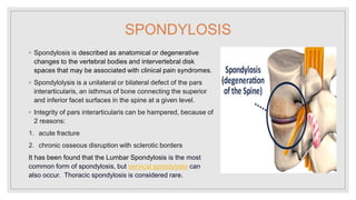 SPONDYLOSIS- Cervical and Lumbar Spondylosis | PDF