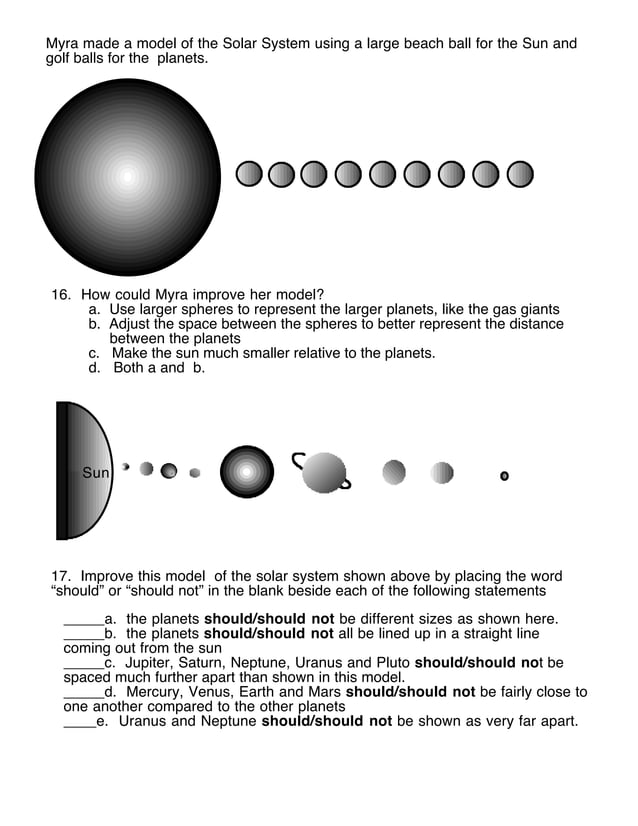 Order of the planets (worksheet) | PDF