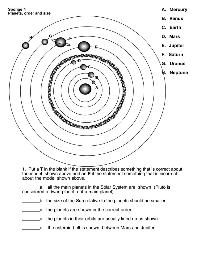 Solar system (worksheet 2) | PDF