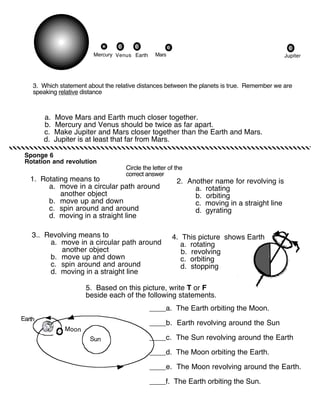 Solar system (worksheet 2) | PDF