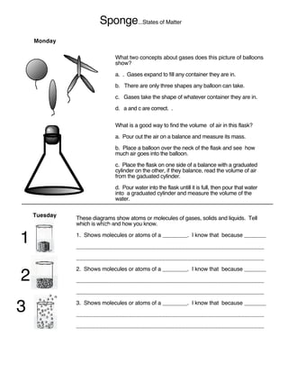 States of matter (Worksheet 8) | PDF