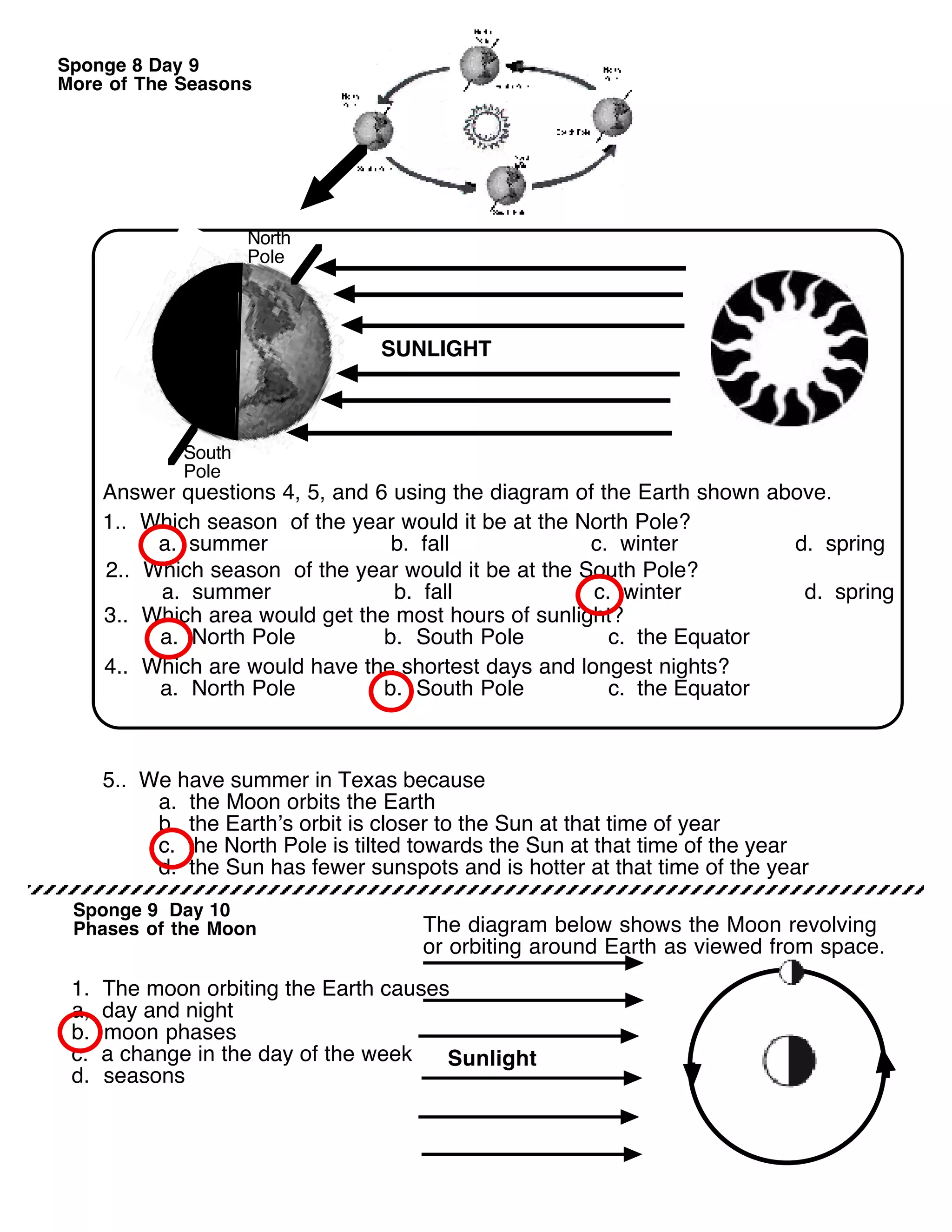 Order of Planets (Worksheet answers ) | PDF