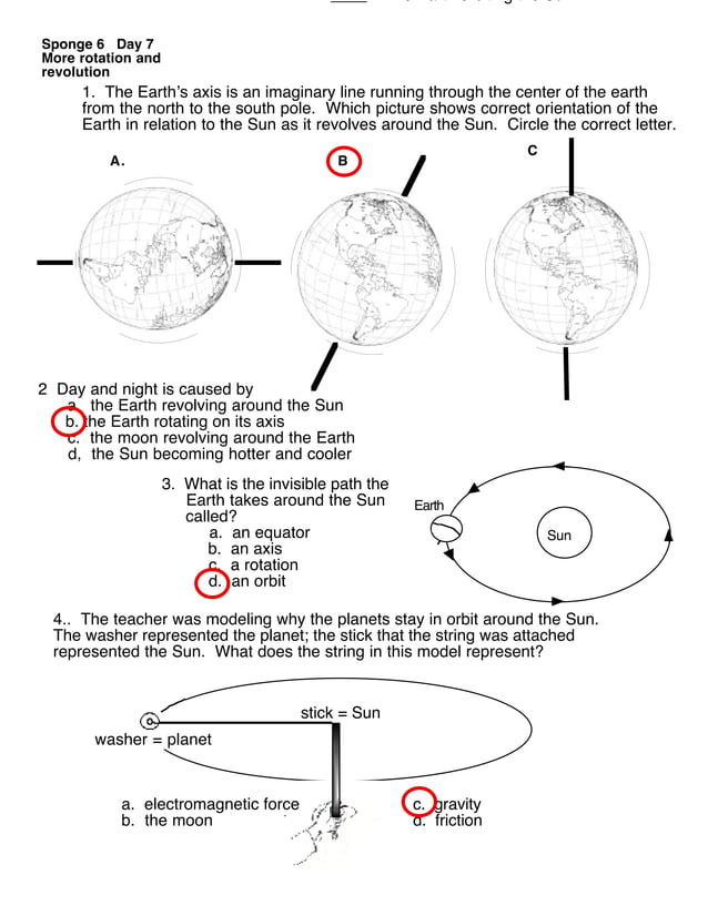 Order of Planets (Worksheet answers ) | PDF