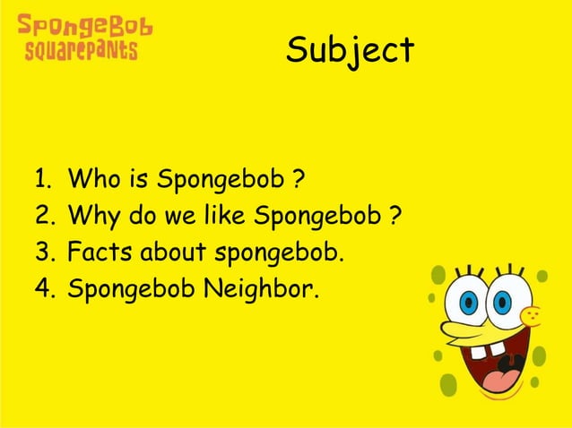 Spongebob Squarepants presentation | PPTX | Television | Entertainment