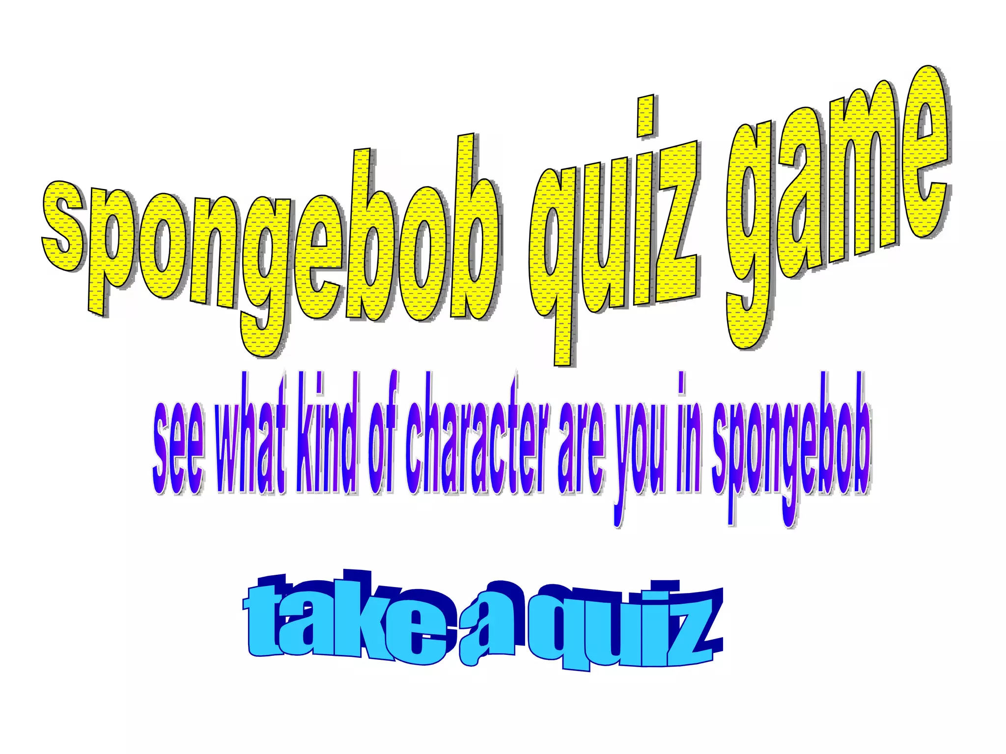 Spongebob Quiz Game | PPT