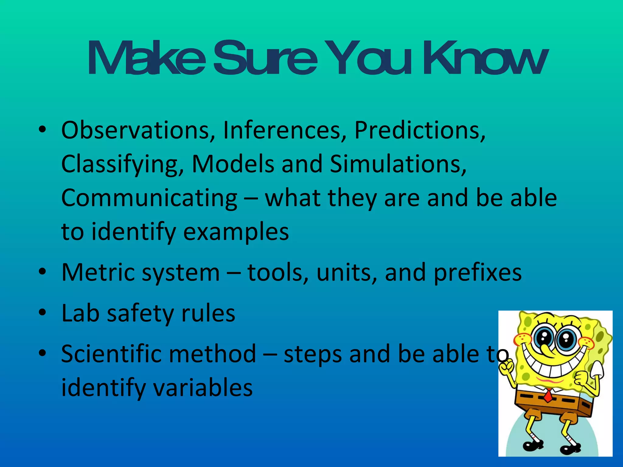 Sponge Bob Science Investigations Regular | PPT
