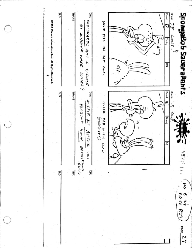Spongebob squarepants script for educational purposes בובספוג מכנסמרובע ...