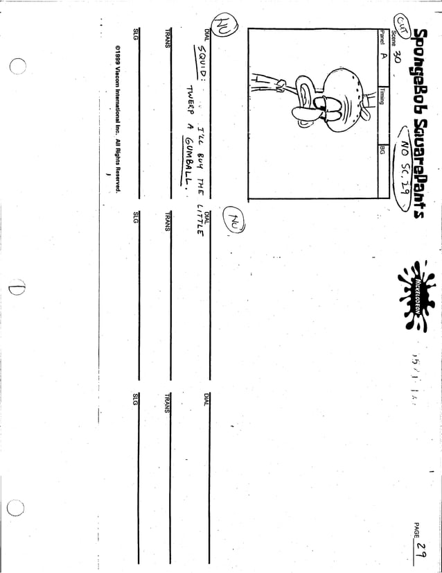 Spongebob squarepants script for educational purposes בובספוג מכנסמרובע ...