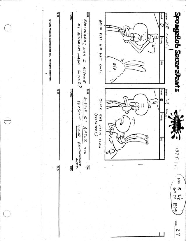 Spongebob squarepants script for educational purposes בובספוג מכנסמרו…