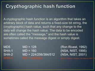 SHA-3, Keccak & Sponge function | PPT