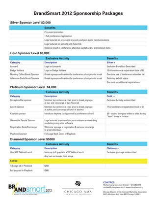 BrandSmart 2012 Sponsor Packages | PDF