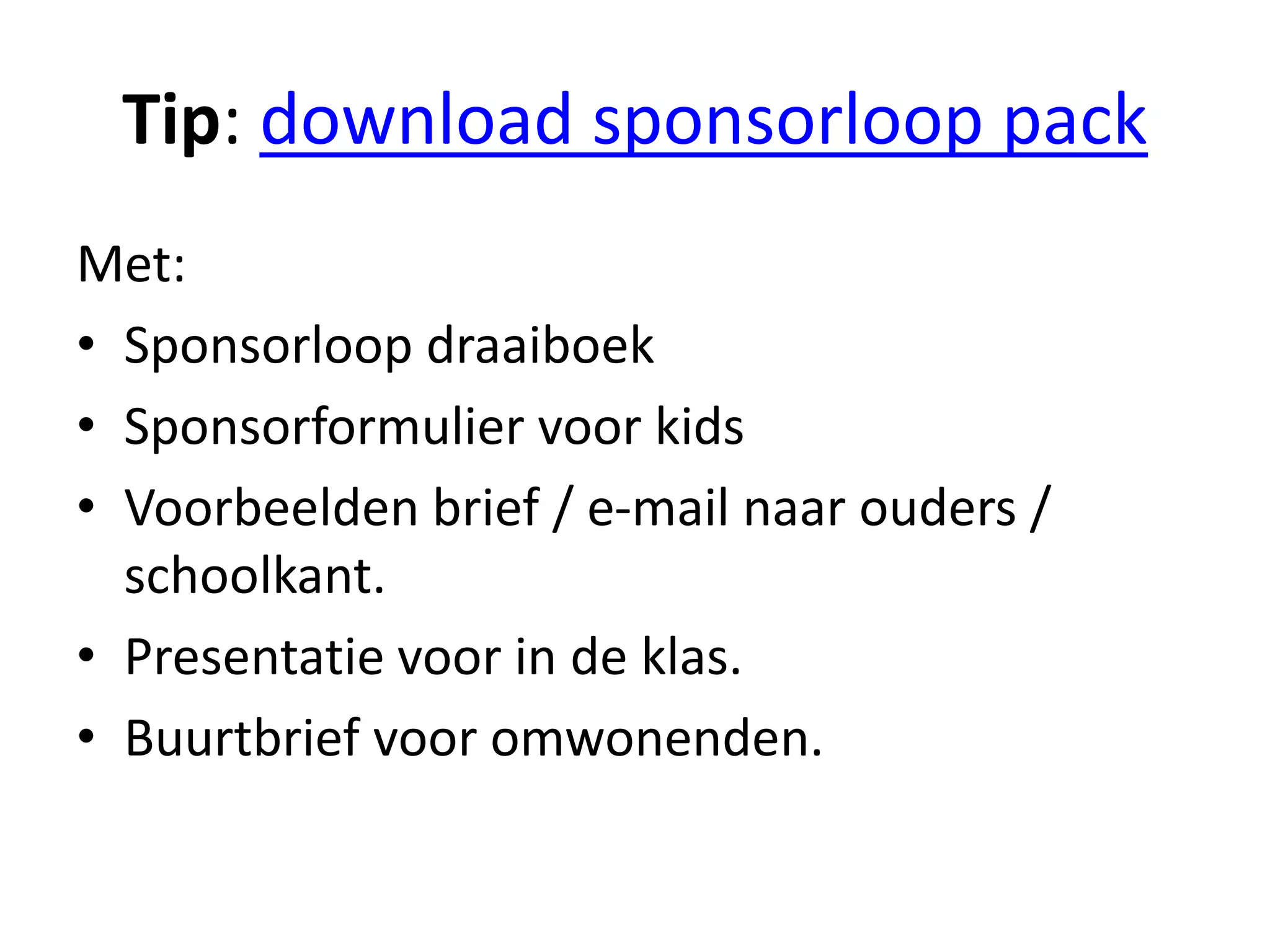 Sponsorloop op basisschool organiseren - de tips | PPT