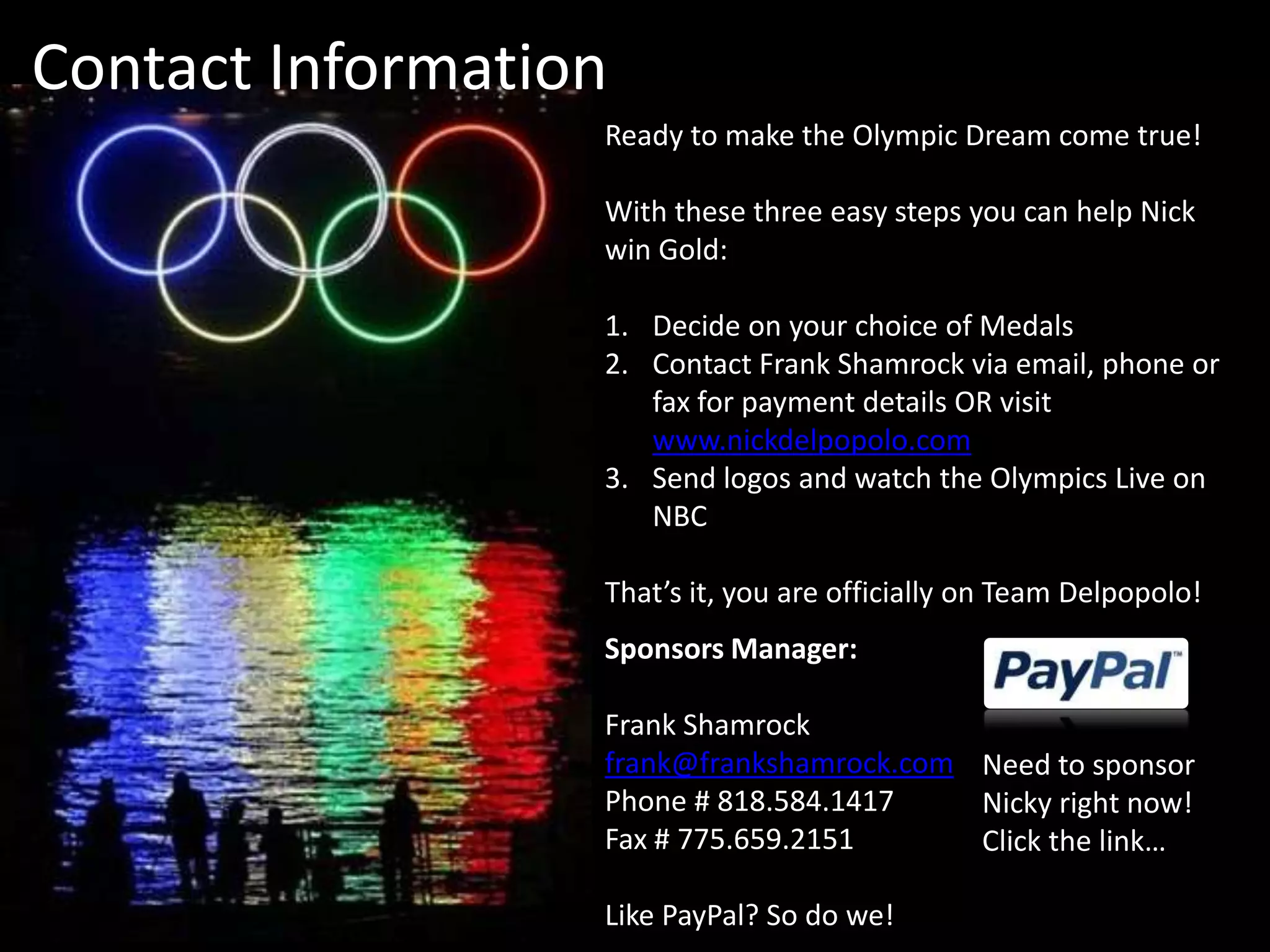 Olympian Sponsorship Opportunities | PPT