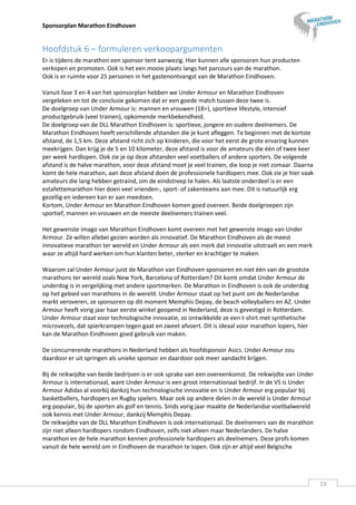 Sponsorplan Marathon Eindhoven | PDF