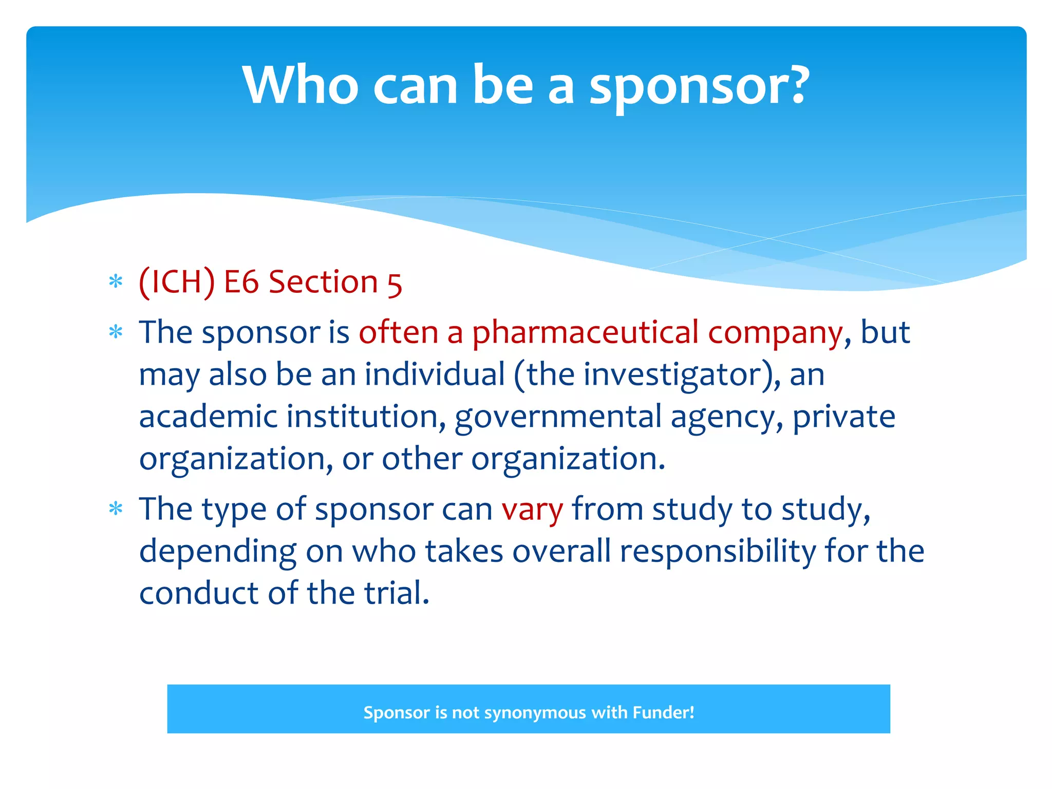 Sponsor responsibilities in Clinical Trial | PPTX