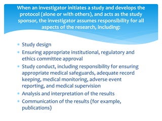Sponsor responsibilities in Clinical Trial | PPTX