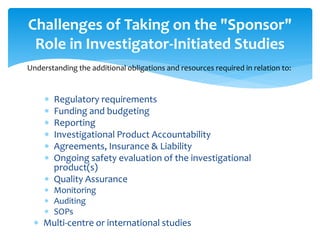 Sponsor responsibilities in Clinical Trial | PPTX