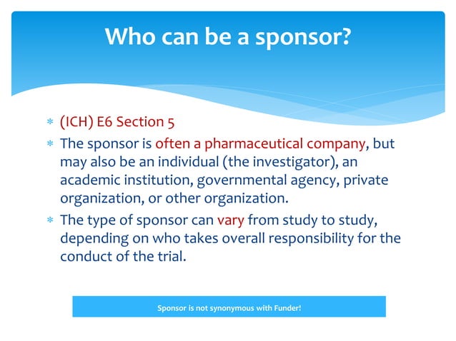 Sponsor responsibilities in Clinical Trial | PPTX | Business | Business ...
