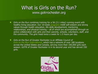 Girls on the Run Sponsorship Packages | PPT