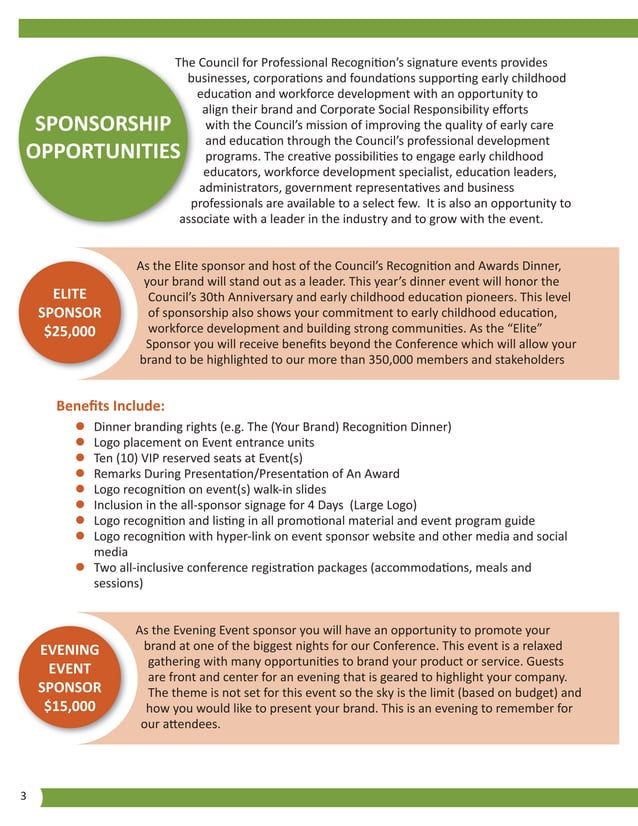 2015 Early Educators Leadership Conference Sponsorship Prospectus | PDF