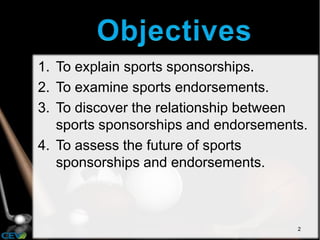 Sponsorship and endorsements student | PPTX