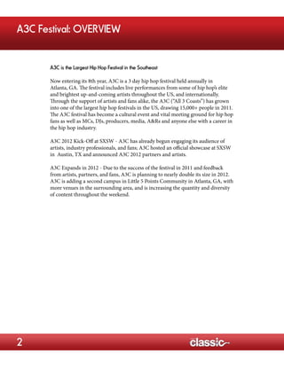 I Keep It Classic sponsorship package for A3C Main Stage | PDF