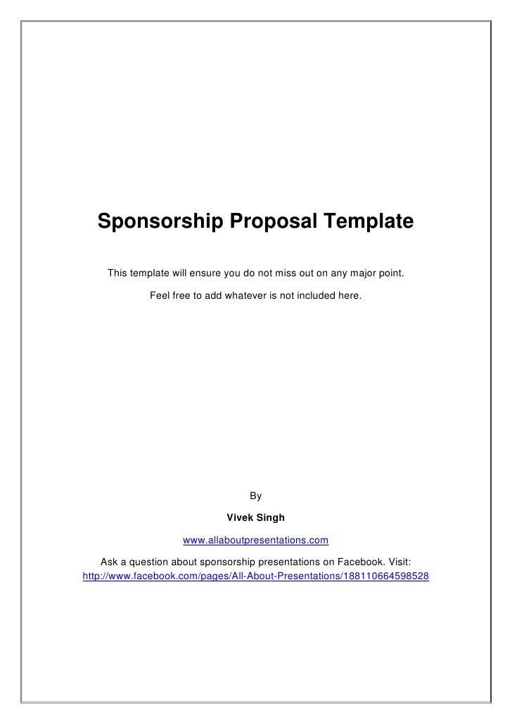 Sponsorship Proposal Template