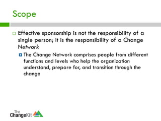 Sponsorship Purpose, Roles, and Responsibilities for Organizational ...