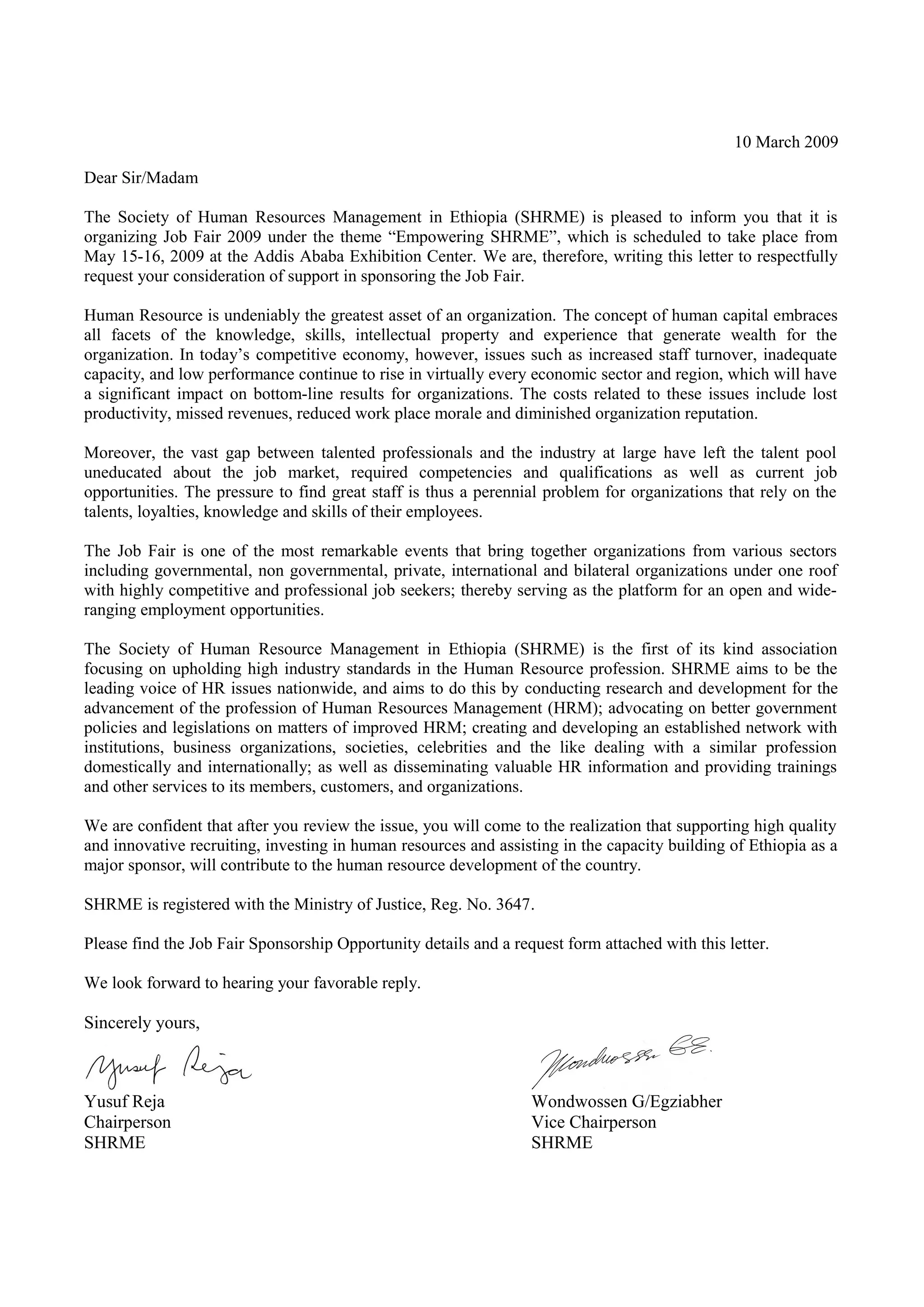 Sponsorship Request Letter(Generic) | DOC