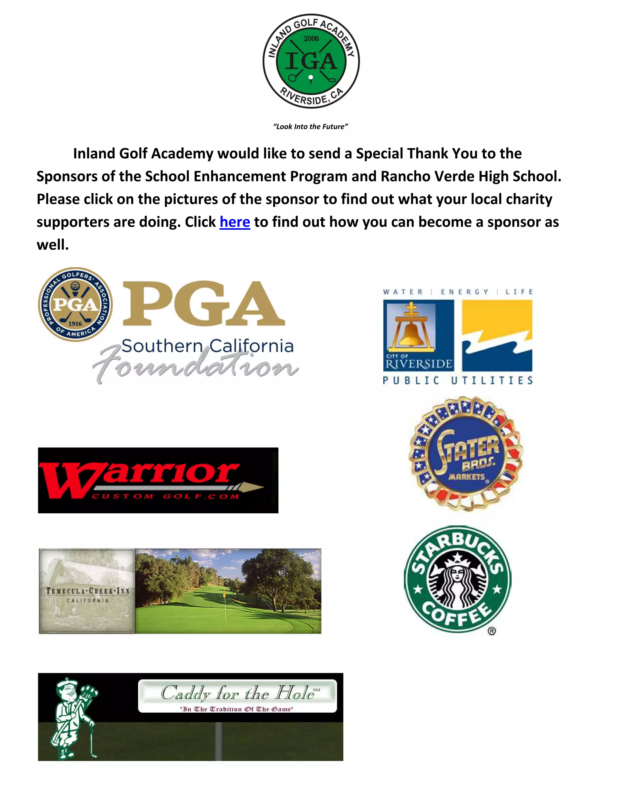 Sponsors page for website | PDF