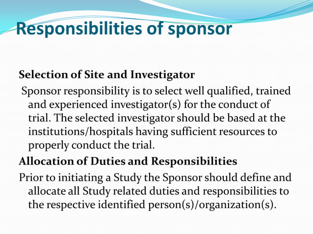 Sponsor Responsibilities ppt | PPTX