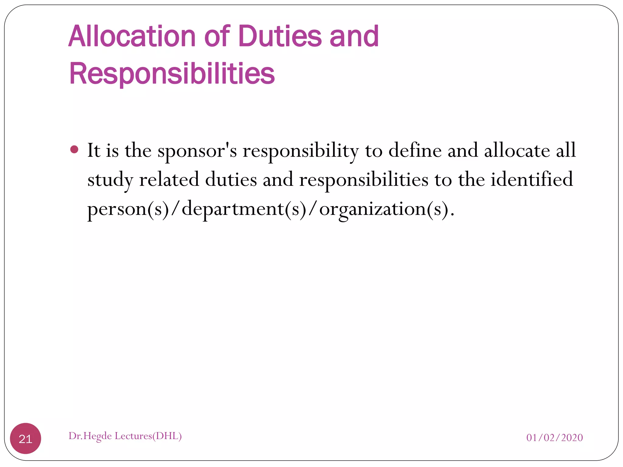 Sponsor's Role and Responsibilities | PDF