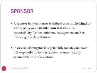 Sponsor's Role and Responsibilities | PDF