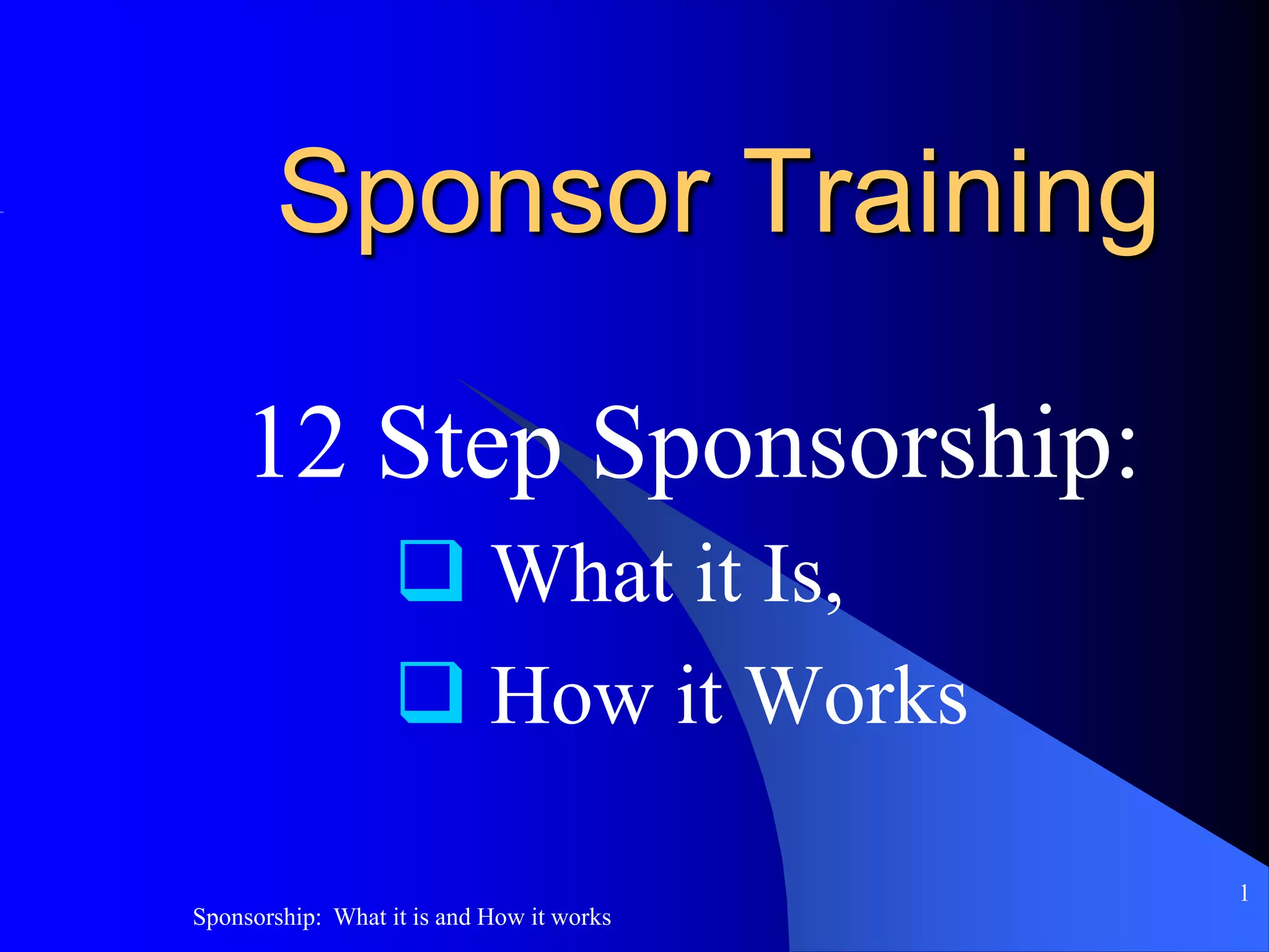 Sponsor training | PPTX