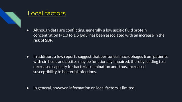 Spontaneous Bacterial Peritonitis - Pathogenesis , Clinical Features & Management | PDF ...