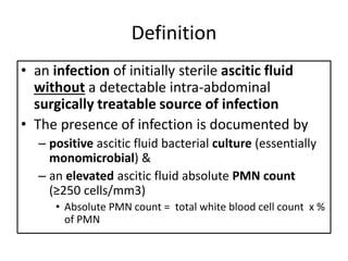 Spontaneous Bacterial Peritonitis (SBP) | PPTX